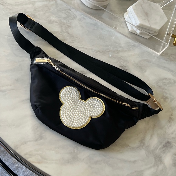 Disney | Bags | Mickey Mouse Disney Black Belt Bag Fanny Pack Stoney ...